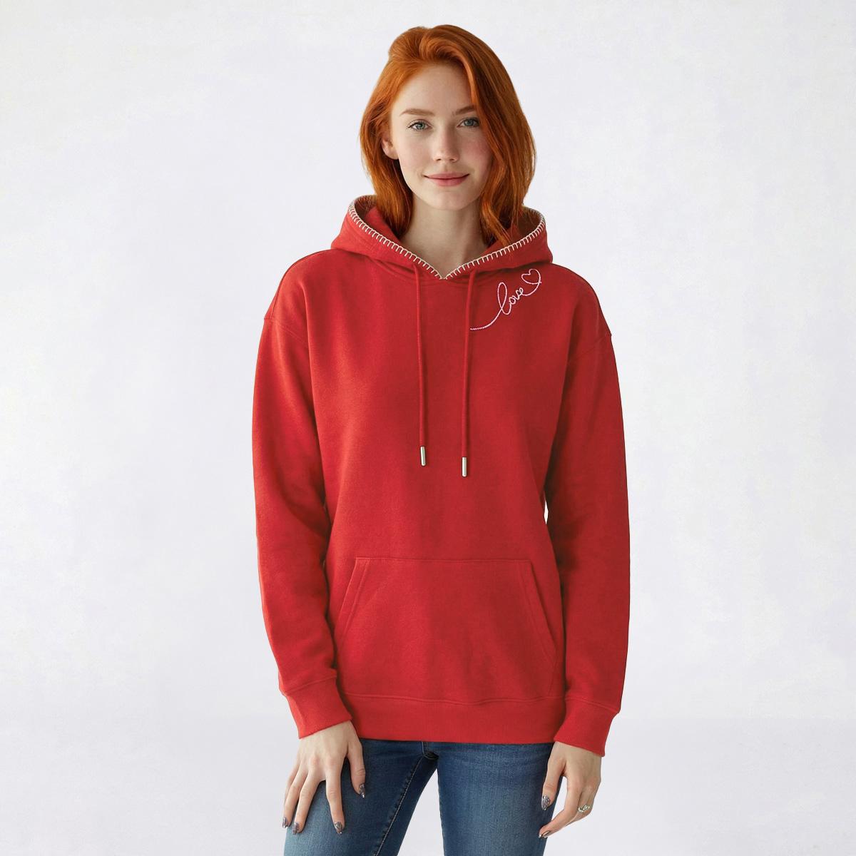 Click here for Juniors No Comment Love Fleece Hoodie w/Chain Embr... prices